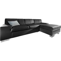 DOMO collection Ecksofa »Star, zeitlose Formensprache, elegante Optik, L-Form« wahlweise mit Bettfunktion schwarz