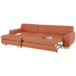 Home Affaire Ecksofa »Nika L-Form« Polsterecke, Struktur fein oder Melrose/Struktur, mit Bettfunktion terra