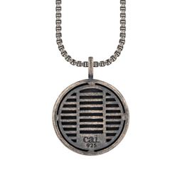 CAI Ca&iuml; Herren CA&Iuml; Kette mit Anh&auml;nger &raquo;925/- Silber matt oxidiert Rock Music Skull Wappen&laquo; silber