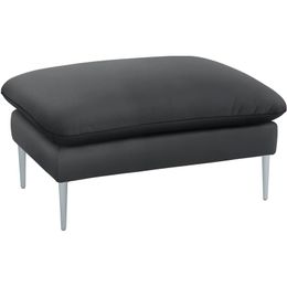 W.Schillig Hocker &raquo;enjoy&MORE&laquo; F&uuml;&szlig;e silber matt, Breite 106 cm schwarz Chenille-Flachgewebe R66 (85% Polyester, 15% Nylon);Longlife Xtra-Leder Z59: 