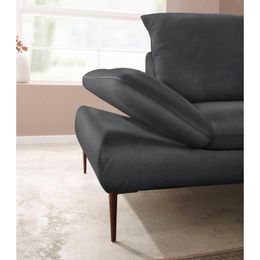 W.Schillig Ecksofa &raquo;enjoy&MORE, Designsofa, elegant und bequem, L-Form&laquo; Sitztiefenverstellung, F&uuml;&szlig;e bronze pulverbeschichtet, Breite 294 cm schwarz 