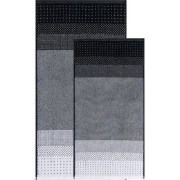 Egeria Handtuch Set &raquo;Trixi&laquo; mit Punkten, antibakteriell beschichtet, 100% Baumwolle schwarz Jacquard-Walkfrottee, Jacquard-Walkfrottee