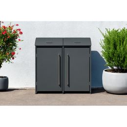 WESTMANN M&uuml;lltonnenbox &raquo;Moderna 2&laquo; Platz f&uuml;r 2 M&uuml;lltonnen je 240 L, BxHxT: 139x83x135 cm grau Metall, Stahl
