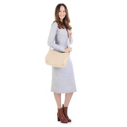 Samantha Look Damen Umh&auml;ngetasche echt Leder, Made in Italy beige