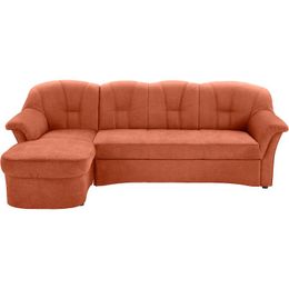 DOMO collection Ecksofa »Papenburg, zeitlose Rückensteppung, elegante Formensprache, L-Form« in großer Farbvielfalt, wahlweise mit Bettfunktion terra