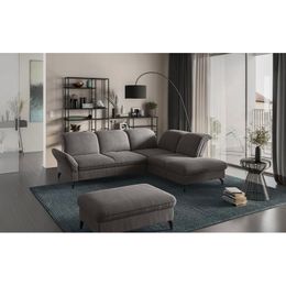 Sit & More sit&more Ecksofa &raquo;Leandro L-Form&laquo; Wahlweise mit Bett-, Kopfteil - und Armlehnfunktion, sowie Stauraum grau 90% Polyester, 10% Polyamid