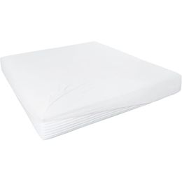 Primera Spannbettlaken &raquo;Elasthan-Feinjersey&laquo; PREMIUM, aus 95% gek&auml;mmter Baumwolle und 5% Elasthan, bis 28 cm H&ouml;he wei&szlig; Obermaterial: 95% Baumwolle,...