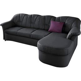 DOMO collection Ecksofa »Flores Schlafsofa, B/T/H: 233/142/86 cm, L-Form« wahlweise mit Bettfunktion, wahlweise mit Federkern, auch in Leder schwarz