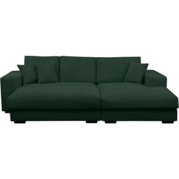 WERK2 Polstergarnitur &raquo;Eden L-Form + Hocker. Mega Couch Breite 286cm, Cord&laquo; Set, Design Ecksofa + Hocker in Cord mit besonders weichem Sitzkomfort 