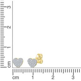 Firetti Damen Paar Ohrstecker &raquo;Schmuck Geschenk, Ohrringe Herz, Gold 375&laquo; mit Zirkonia (synth.) gelb