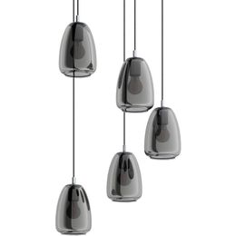Eglo H&auml;ngeleuchte &raquo;ALOBRASE&laquo; E27 chrom / &Oslash;54 x H150 cm / Pendellampe / Esstischlampe / K&uuml;che schwarz