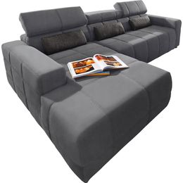 DOMO collection Ecksofa »Brandon große Ausführung B/T/H: 289/177/80 cm, auch in Leder und Cord« mit Kopfteilverstellung, wahlweise...