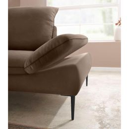 W.Schillig Ecksofa &raquo;enjoy&MORE, Designsofa, elegant und bequem, L-Form&laquo; Sitztiefenverstellung, F&uuml;&szlig;e schwarz pulverbeschichtet, Breite 294 cm braun 