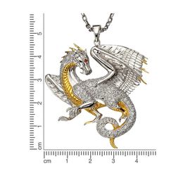 Firetti Kinder Kettenanh&auml;nger &raquo;Schmuck Geschenk Silber 925 Halsschmuck Anh&auml;nger Drache&laquo; () mit Zirkonia (synth.) gold