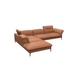 FLEXLUX Ecksofa &raquo;Salino, Funktionssofa mit Ottomane, Relaxsofa, Ecksofa&laquo; Sofa mit Arm- und Kopfteil-Verstellungen, Kaltschaum & Stahl-Wellen braun