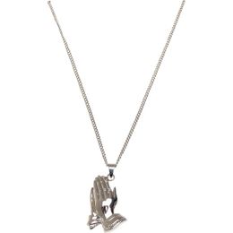 Urban Classics Edelstahlkette »Unisex Pray Hands Necklace« silver onesize Stilvolle Halsketten für jeden Anlass