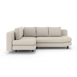 Home Affaire Ecksofa &raquo;LENNARA Schlafsofa mit Bettkasten, Ma&szlig;e B/T/H: 234/179/85 cm&laquo; L-Form mit Ottomane rechts/links, mit Wellenunterfederung beige 