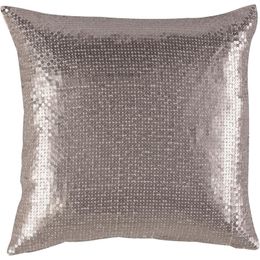 ELBERSDRUCKE Dekokissen &raquo;City Nightlife 06 braun&laquo; Kissen mit Polyesterf&uuml;llung pailettenbestickt, 45x45cm bronzefarben + Kreise Bezug: 100%...