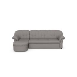 DOMO collection Ecksofa »Pegnitz, elegante Rückensteppung, kompakte Stellmaße 238/141cm, L-Form« wahlweise mit Bettfunktion grau