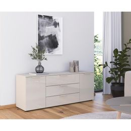 Rauch Schubkastenkommode &raquo;Kommode T&uuml;rkommode Sideboard Kombikommode FLIPP mit Glasfront&laquo; Breite 160 cm mit 2 Einlegeb&ouml;den, 2-t&uuml;rig mit 3 Schubladen 