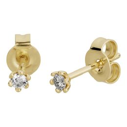OROLINO Damen Paar Ohrstecker &raquo;Gold 585 mit 2 echten Brillanten zus. 0,10ct.&laquo; gelb