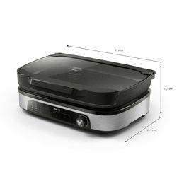 Philips Tischgrill &raquo;HD6212/90 5000 Series, Smoker und Aromainfusor&laquo; 2400 W mit einstellbarer Temperatur u. Grillfl&auml;che von 1250 cm&sup2; schwarz
