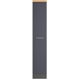 KOCHSTATION Apothekerschrank &raquo;KS-Milan&laquo; Apothekerschrank 30 cm, matte oder hochgl&auml;nzende Fronten grau Spanplatte