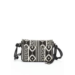 Lascana Damen Lascana Umh&auml;ngetasche &raquo;Crossbody Bag&laquo; im Ethno Look, Minibag, Handtasche, Schultertasche, Tragetasche VEGAN schwarz-wei&szlig;