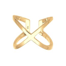 Elli Damen Fingerring &raquo;Kreuz verstellbar 925 Sterling Silber&laquo; gold