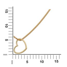 OROLINO Damen Kette mit Anh&auml;nger &raquo;Gold 375 mit Herz-Anh&auml;nger 42/45cm lang&laquo; gelb