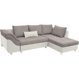 Collection AB Ecksofa &raquo;Sally L-Form&laquo; mit und ohne Bettfunktion, inklusive loser R&uuml;cken- und Zierkissen beige Microfaser PRIMABELLE (100% Polyester) / 