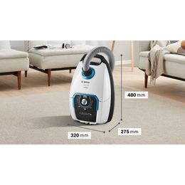 Bosch Bodenstaubsauger &raquo;Serie 8 ProSilence BGB75XSIL, Hygiene-Filter, 10 Jahre Motorgarantie&laquo; 650 W mit Beutel Hartbodend&uuml;se, XXL-Polsterd&uuml;se, langes 