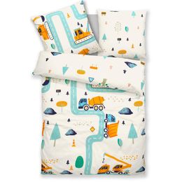 OTTO home Kinderbettw&auml;sche &raquo;CUDDLEE&laquo; 2 Stk. tlg. in vielen Designs: Dino,Einhorn,Weltraum,Baustelle,Herz,Trecker,Safari blau Renforc&eacute;, Obermaterial: 