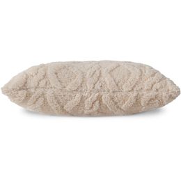 Descanso Dekokissen &raquo;Jacquard teddy&laquo; Dekokissen, Zierkissen, Weich, 40x40 cm, Teddy, Jacquard beige Jacquard, Polyester
