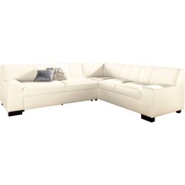 DOMO collection Ecksofa »Norma Top, elegant und modern, flache Armlehnen, L-Form« wahlweise mit Bettfunktion porzellan