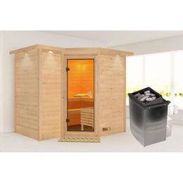 Karibu Sauna »Sanna 2« Set, Ofen 9 kW integr. Strg naturbelassen