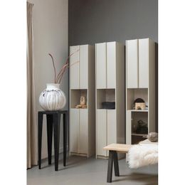 Woood Vitrine &raquo;Basu Smalle Hochschrank&laquo; 2 T&uuml;ren, 1 Schublade, H 210 cm x B 40 cm wei&szlig; FSC -zertifizierter Holzwerkstoff