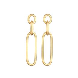 Elli Damen Paar Ohrstecker &raquo;Glieder Basic H&auml;nger Blogger 925 Silber&laquo; gold