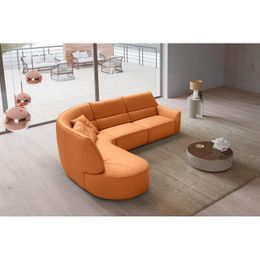 Egoitaliano Ecksofa &raquo;Puffy, extravagant & edel, Retro Designsofa, hoher Sitzkomfort, L-Form&laquo; mit Ottomane, wahlweise mit und ohne elektrischer Relaxfunktion 