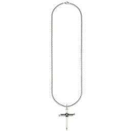 Bruno Banani Herren Kette mit Anh&auml;nger &raquo;Schmuck Geschenk Halskette Kreuz, Venezianerkette&laquo; silber