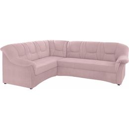 DOMO collection Ecksofa »Sarafina zeitlos und komfortabel, optional mit Federkern, L-Form« wahlweise mit Bettfunktion flamingo