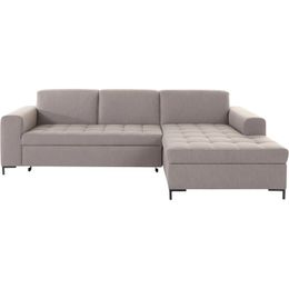 OTTO products Ecksofa &raquo;Grazzo, zeitlos & elegant, moderne Sitzheftung, Breite 266cm, L-Form&laquo; hochwertige Stoffe aus recyceltem Material, Steppung im 