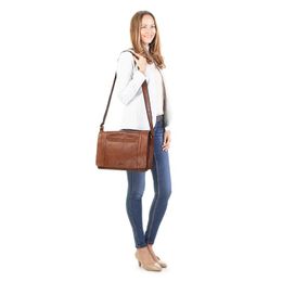 Pike Pik&eacute; Damen Messenger Bag echt Leder braun
