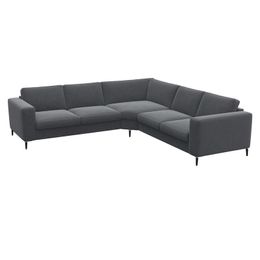 FLEXLUX Ecksofa &raquo;Fiore, gleichschenklig, super Sitzkomfort durch Kaltschaum im Sitz&laquo; breite Armlehnen, F&uuml;&szlig;e Alu+schwarz grau 100% Polyester