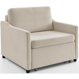 ATLANTIC HOME COLLECTION XXL-Sessel &raquo;Anella&laquo; mit Cord-Bezug, mit Schlaffunktion, frei im Raum stellbar beige