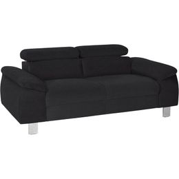 COTTA Polstergarnitur &raquo;Komaris, B: 177 bzw. 100 cm&laquo; Set, Set: 2er-Sofa & Hocker, mit Kopfteilverstellung schwarz