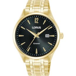 Lorus Quarzuhr Armbanduhr, Herrenuhr, Edelstahlarmband, analog, Tag goldfarben Zeitlos sch&ouml;ne Armbanduhr