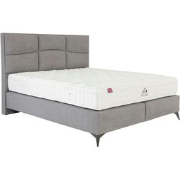 Home Affaire Boxspringbett »Violette erhältlich in den Breite 160, 180 & 200cm« inkl. Topper und extra dicker Taschen-Federkernmatratze Grau