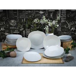 Creatable Teller-Set &raquo;Square Weiss&laquo; quadratische Form mit abgerundeten Ecken wei&szlig; Porzellan