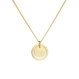 Elli Damen Kette mit Anh&auml;nger &raquo;Kreis Rund Geo Trend Matt 925 Silber&laquo; gold